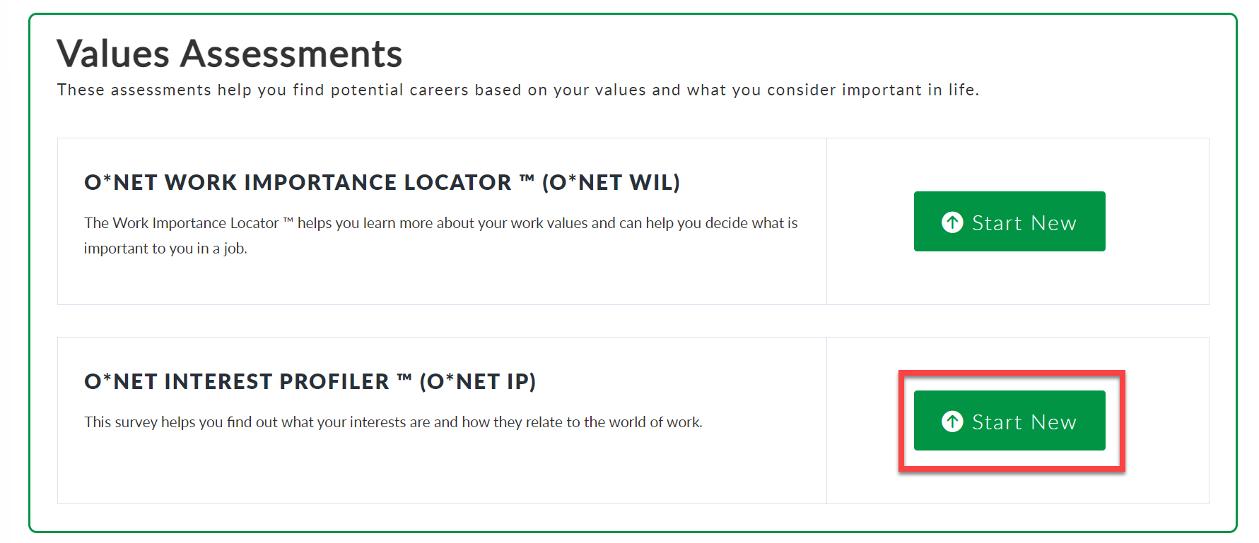 O*Net Interest Profiler (O*Net IP)